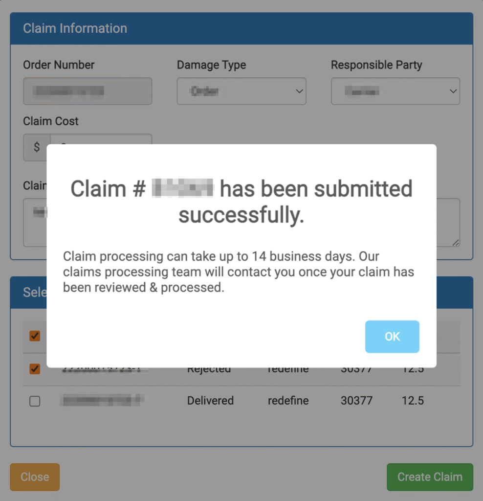 Enter a Claim (Shipper) - Grasshopper