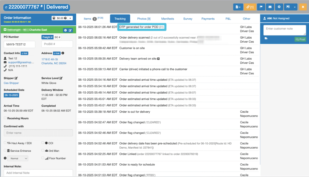 Complete a Delivery Linked Orders